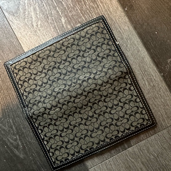 Coach | Bags | Coach Signature Checkbook Cover Black | Poshmark